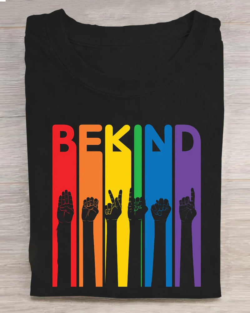 Be Kind Sign Language Kindness Pride Pride Rainbow T-Shirt – iktops